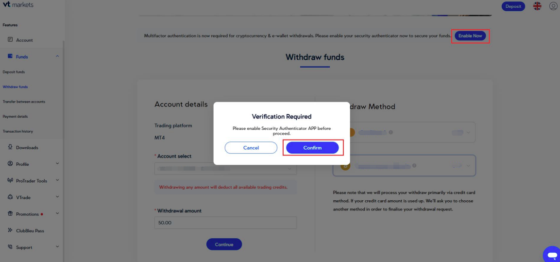 How do I bind a security authenticator (2FA) via the Client Portal? – VT Markets Help Centre