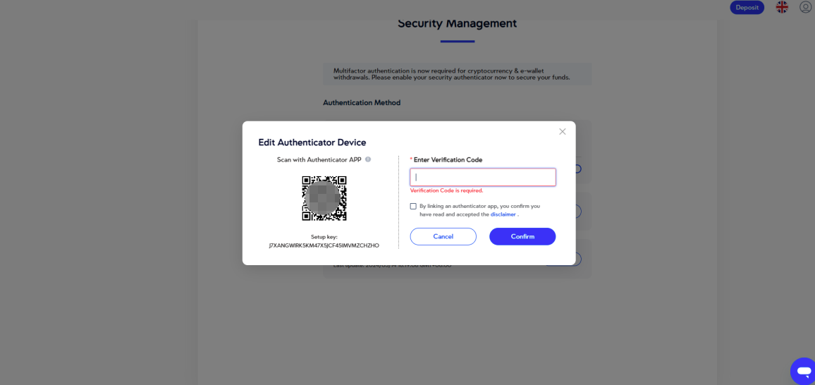 How do I bind a security authenticator (2FA) via the Client Portal ...